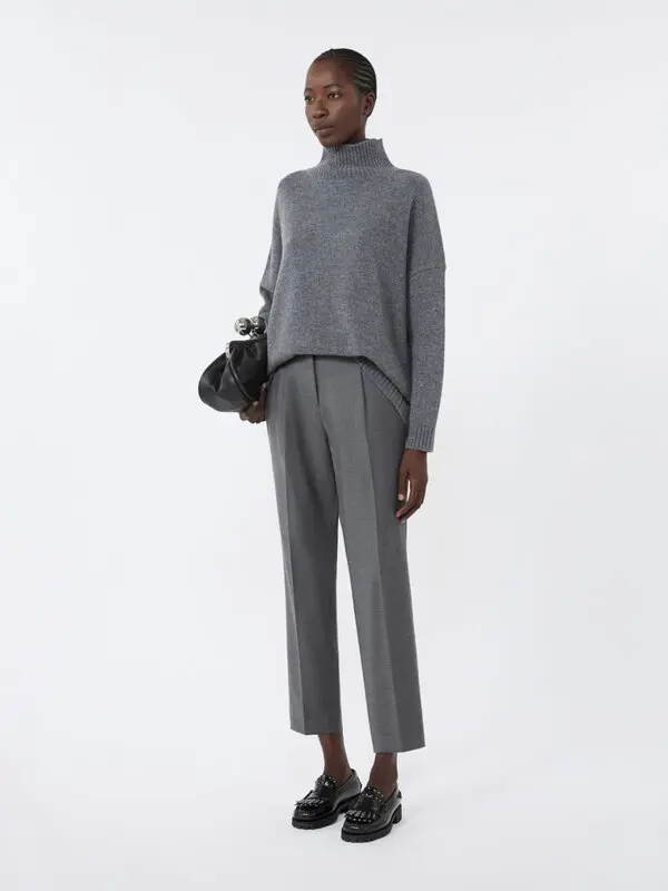 Max Mara Wool Flannel Cigarette Trousers