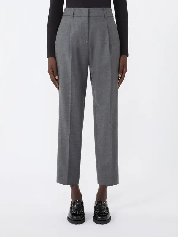 Max Mara Wool Flannel Cigarette Trousers