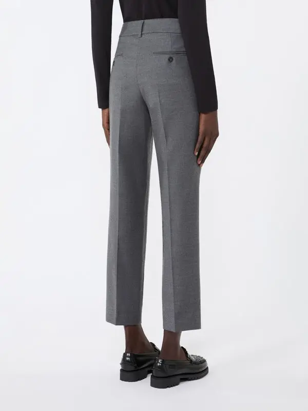 Max Mara Wool Flannel Cigarette Trousers