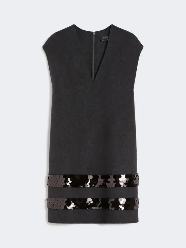 Max Mara Short Wool Dress With Sequins