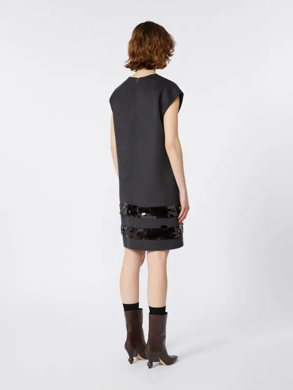 Max Mara Short Wool Dress With Sequins
