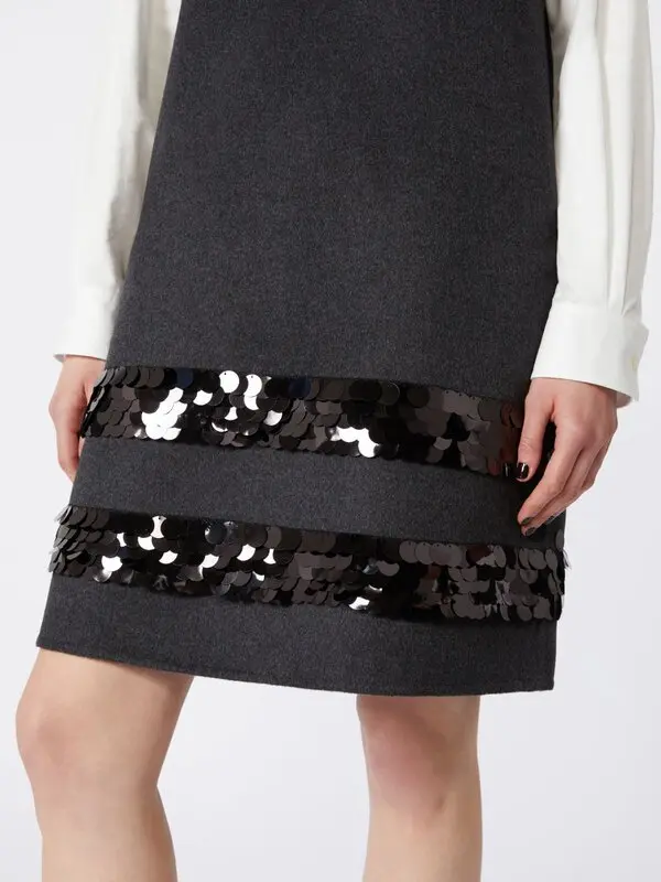 Max Mara Short Wool Dress With Sequins