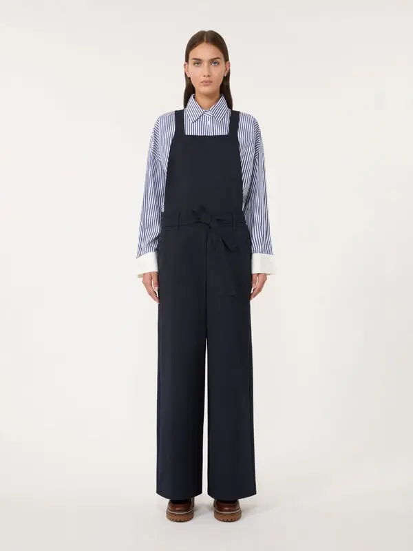 Max Mara Gabardine Wool Dungarees