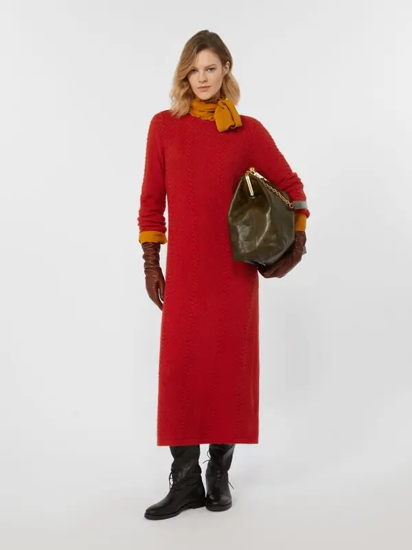 Max Mara Mohair-blend Midi Dress