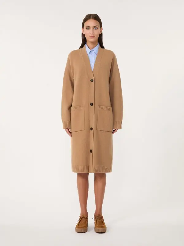 Max Mara Long Wool Knit Cardigan