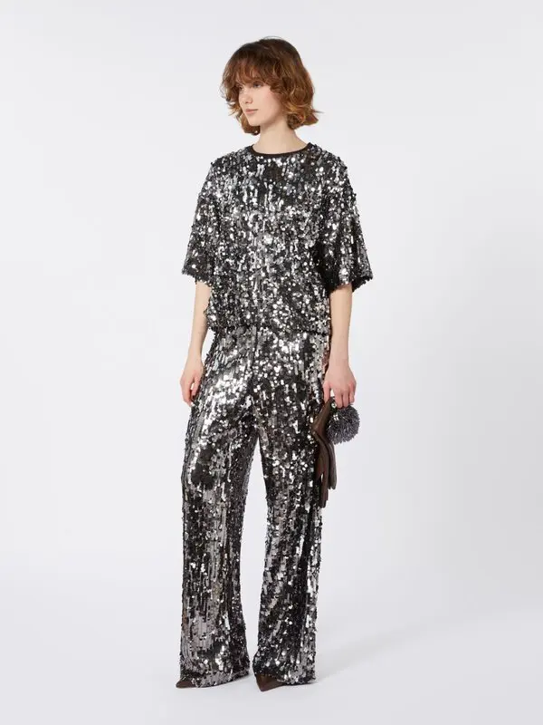 Max Mara Tulle And Sequin Embellished Trousers