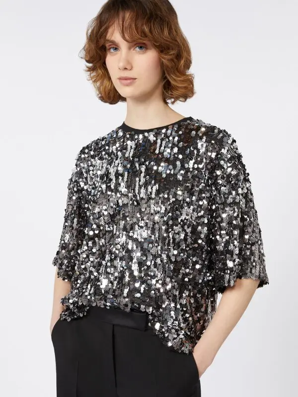 Max Mara Tulle And Sequin Top