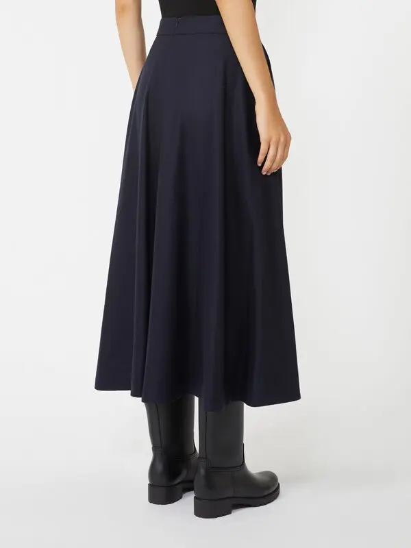 Max Mara Wool Flannel Flared Skirt