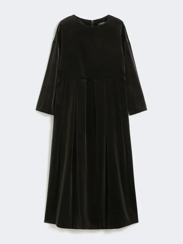 tight fitted long train wedding dress Velvet Fit & Flare Dress 4T / Hunter Green