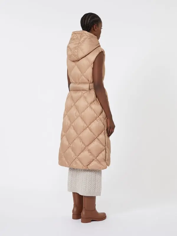 Max Mara Padded Midi Gilet In Camel - 20% Off | Editorialist