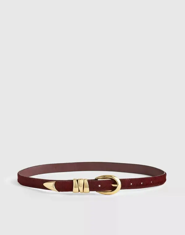 Madewell Triple Keeper Haircalf Belt - Cabernet