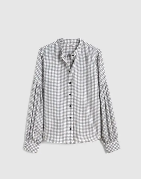 Madewell Stand-collar Flannel Button-up Shirt - Winter White