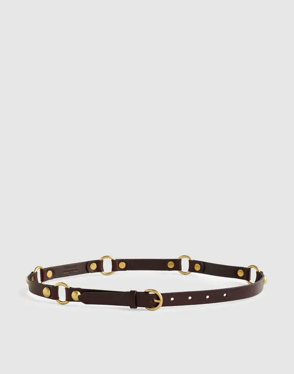 Madewell Studded Leather Belt - Chocolate Raisin