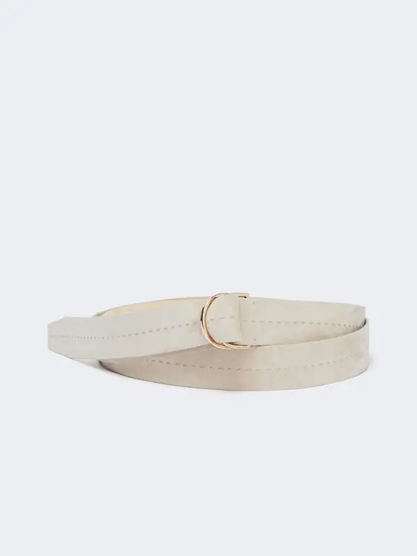 Max Mara Nubuck Leather Double-wrap Belt - Ivory