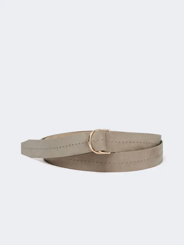 Max Mara Nubuck Leather Double-wrap Belt - Turtledove