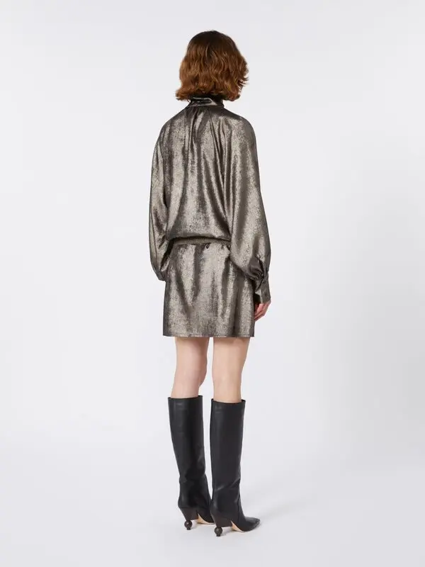 Max Mara Metallic Chiffon Mini Dress
