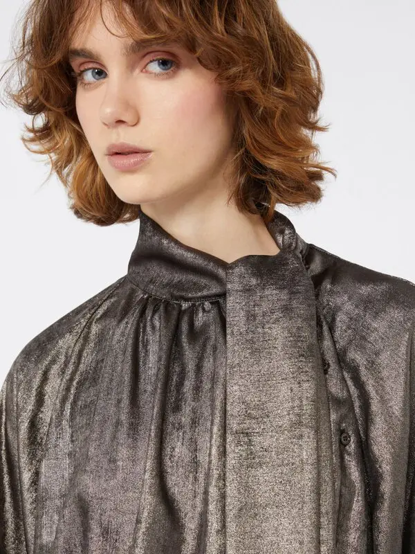 Max Mara Metallic Chiffon Mini Dress