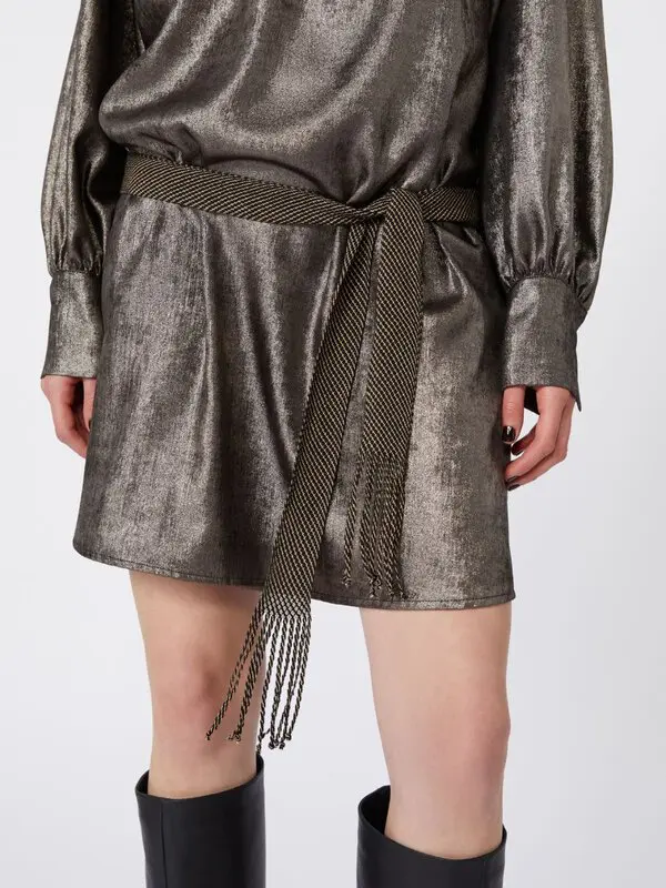 Max Mara Metallic Chiffon Mini Dress