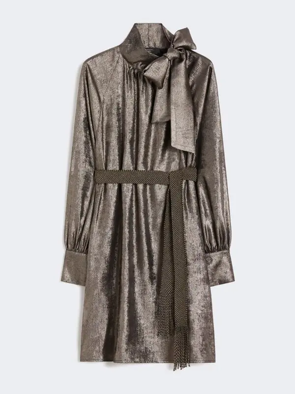 Max Mara Metallic Chiffon Mini Dress