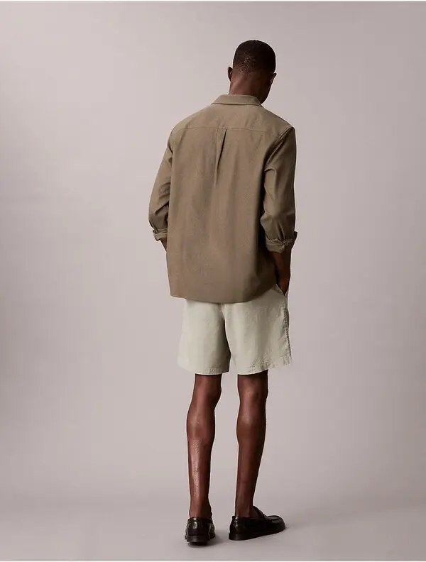 Calvin Klein Linen Cotton Pull-on Shorts - Shadow