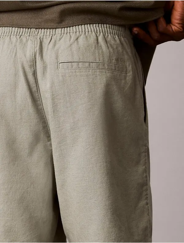 Calvin Klein Linen Cotton Pull-on Shorts - Shadow