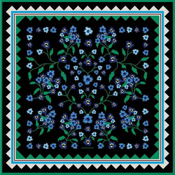 JESSIE ZHAO NEW YORK Garden Nocturne Double Sided Silk Scarf - Black