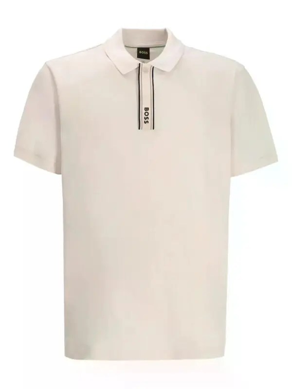 BOSS Logo-detail Polo Shirt - Neutrals