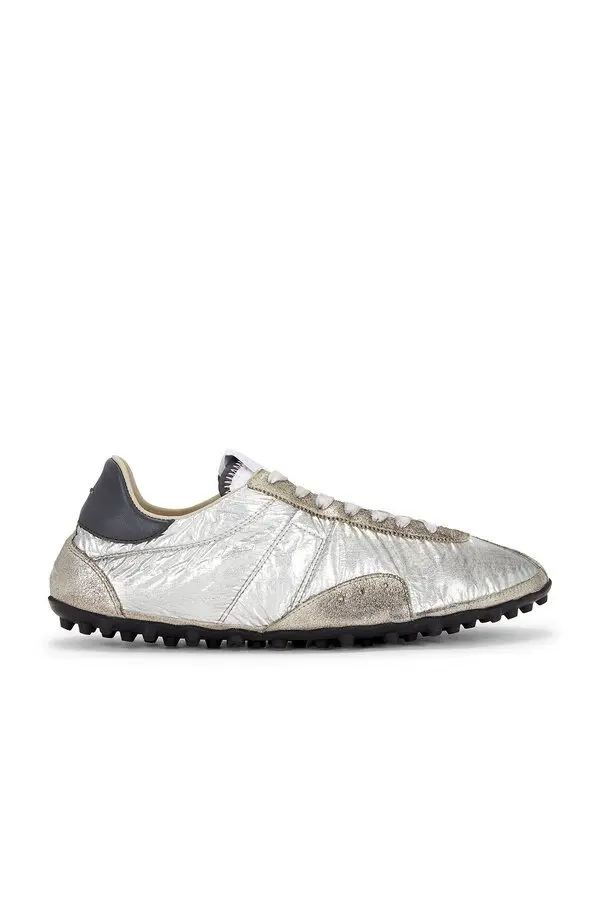 MAISON MARGIELA Sprinters Low Top Sneakers - Silver  White  & Natural