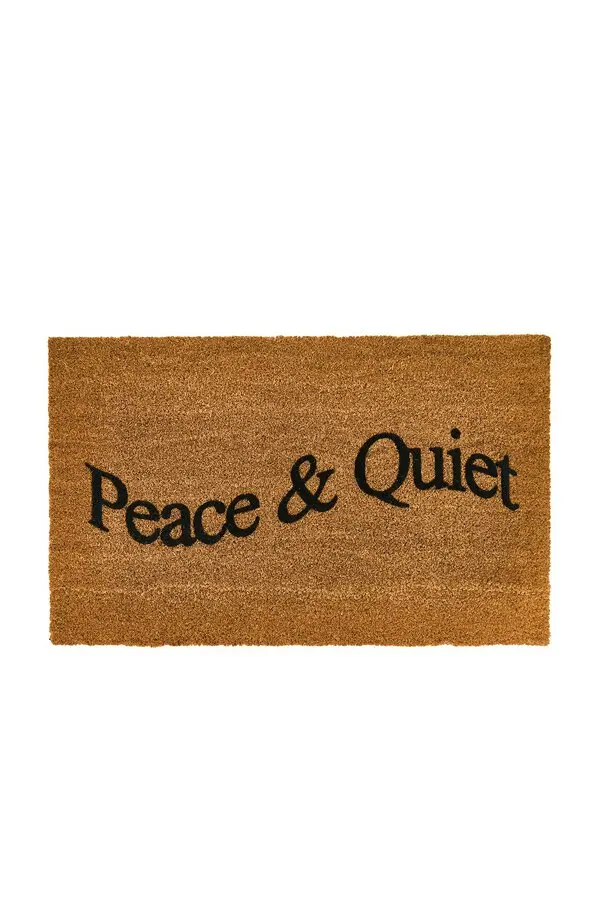 MUSEUM OF PEACE & QUIET Wordmark Door Mat In Brown - Coconut