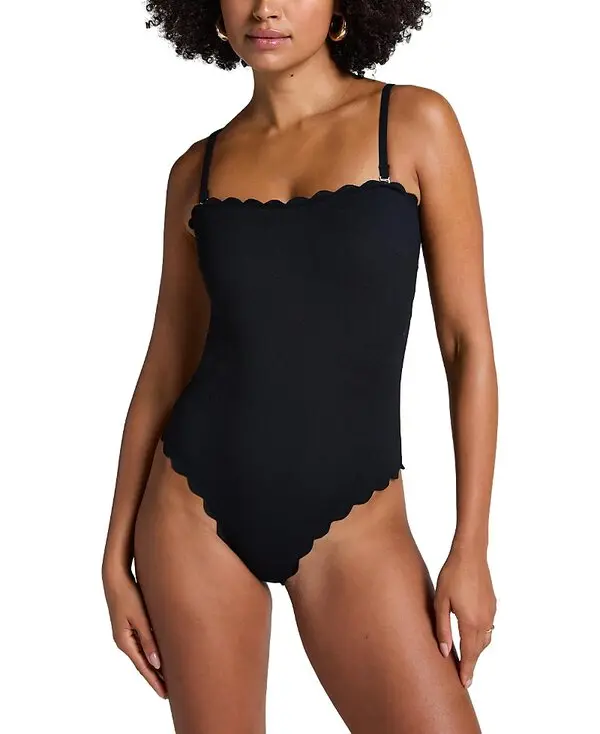 Hunkemoller Scallop Bandeau One-piece Swimsuit - Black