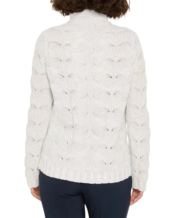 NIC+ZOE Cable Knit Sparkle Sweater - Reflection