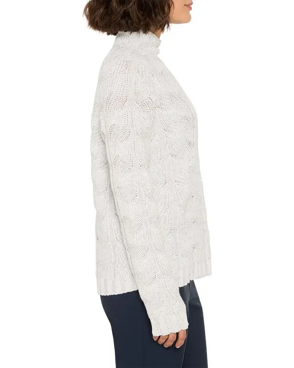 NIC+ZOE Cable Knit Sparkle Sweater - Reflection