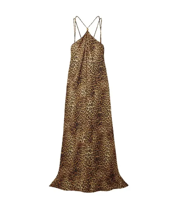 Melissa Odabash Sage Leopard-print Voile Halterneck Maxi Dress - Animal Print