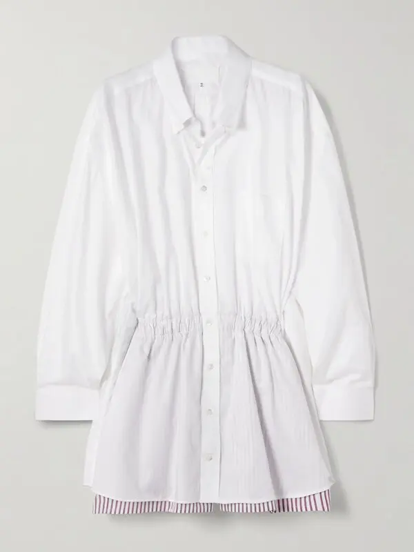 MAISON MARGIELA Layered Cotton-poplin Playsuit - White