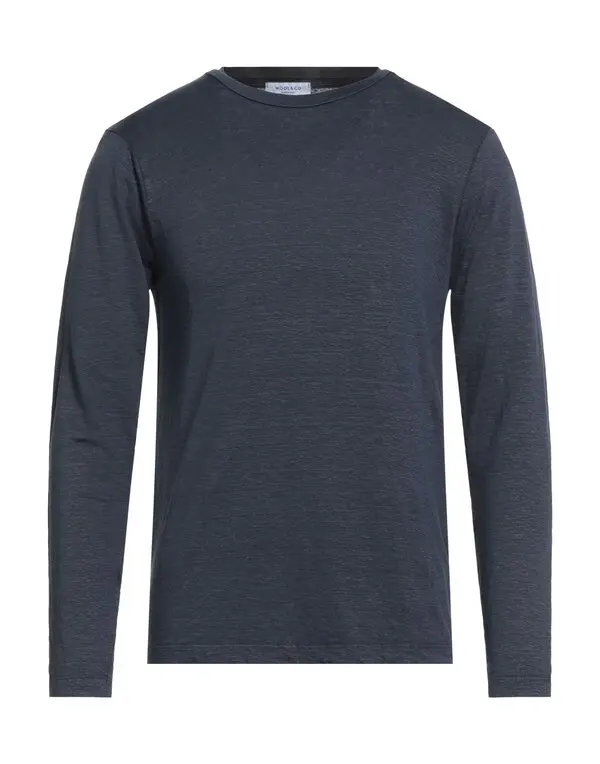 WOOL & CO T-shirt Light Size Linen, Elastane - Navy