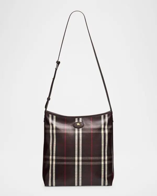 Burberry Highlands Small Coated Check Shoulder Bag - A4013 Maho
