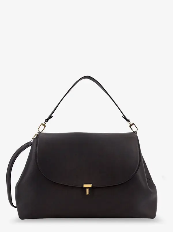 TOTÊME T-lock Leather Shoulder Bag - Black
