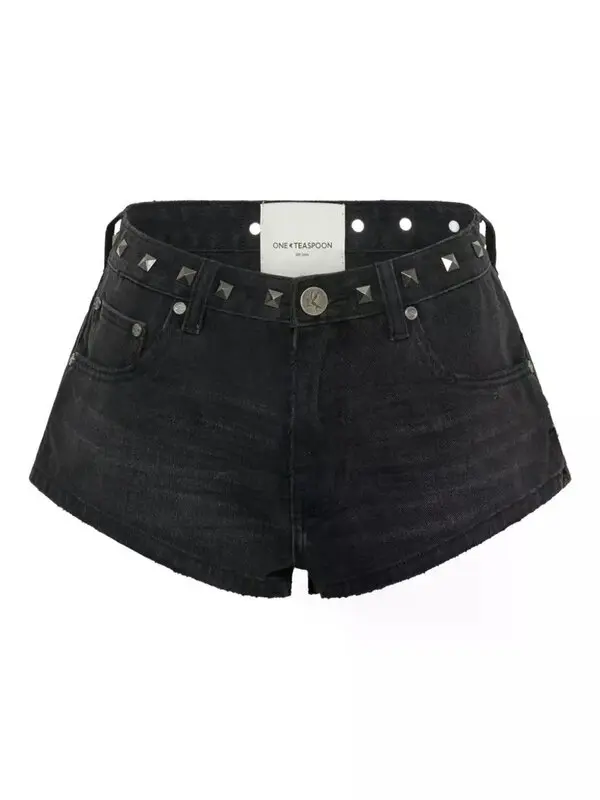 ONETEASPOON Studded Five-pocket Denim Shorts