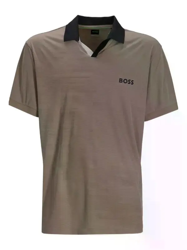 BOSS Logo-detail Polo Shirt - Neutrals