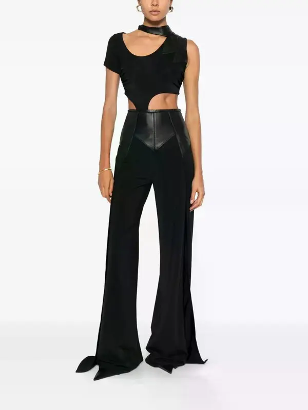 MITILIANE COUTURE Leather Insert Asymmetric Top