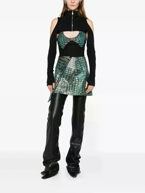 MITILIANE COUTURE Embossed Croc Effect Corset Top