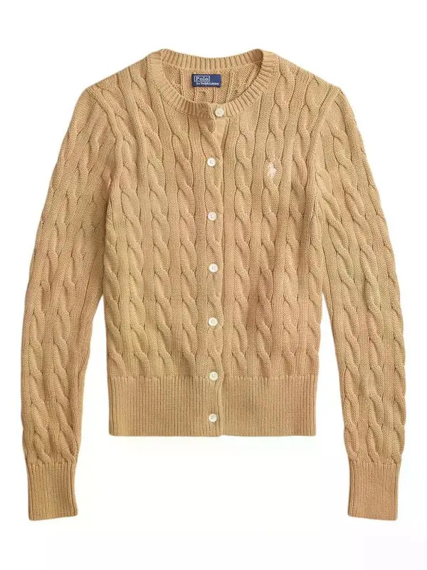 Polo Ralph Lauren Cable-knit Long-sleeve Cardigan - Neutrals