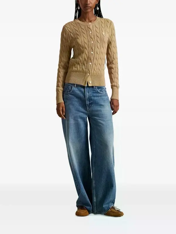 Polo Ralph Lauren Cable-knit Long-sleeve Cardigan - Neutrals