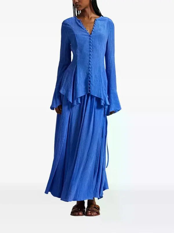 Polo Ralph Lauren Crinkle-texture V-neck Blouse