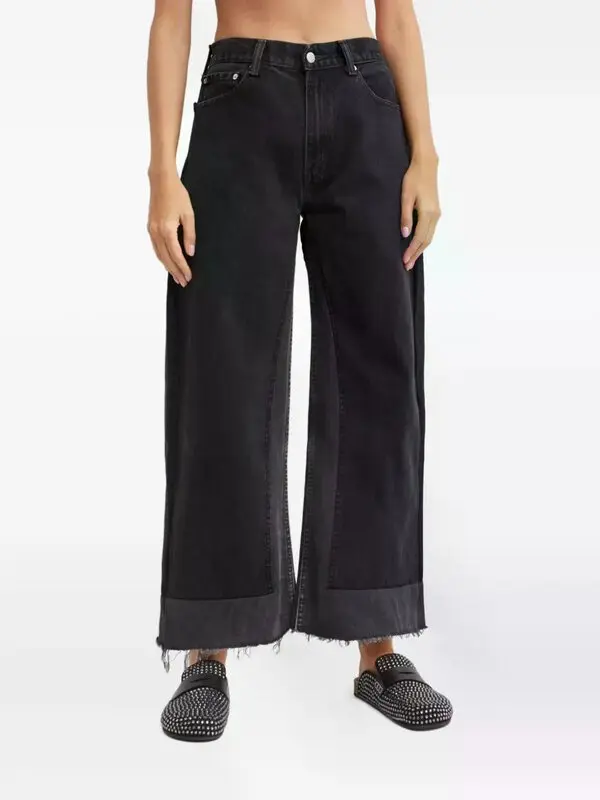 B Sides Frayed Cropped Jeans