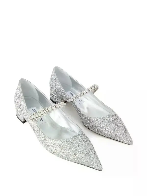 JIMMY CHOO 25mm Bing Crystal-embellished Pumps - Silver