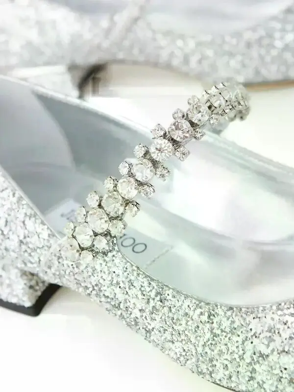 JIMMY CHOO 25mm Bing Crystal-embellished Pumps - Silver