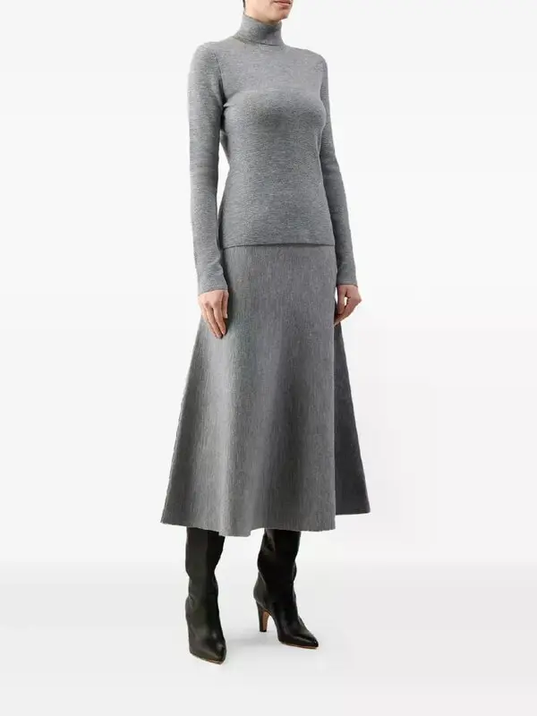 Gabriela Hearst Knitted A-line Midi Skirt - Grey