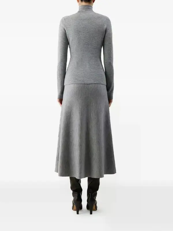 Gabriela Hearst Knitted A-line Midi Skirt - Grey