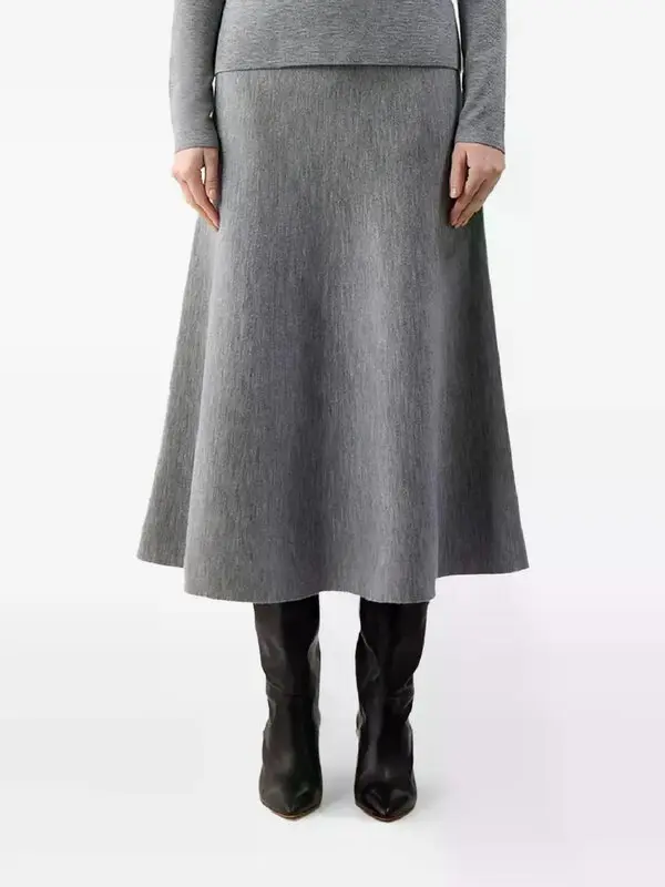 Gabriela Hearst Knitted A-line Midi Skirt - Grey